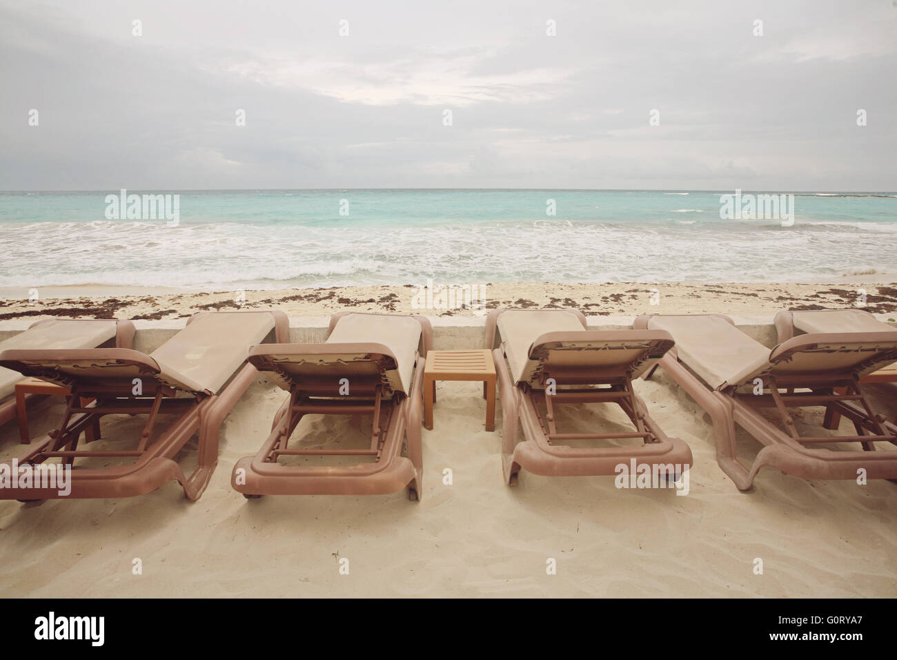 Couchettes at the beach Stock Photo - Alamy