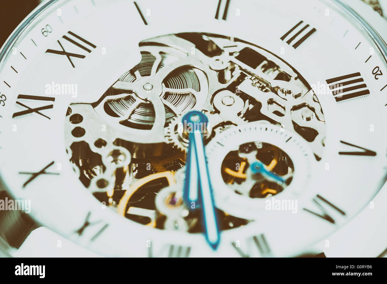 Automatic Men Watch With Visible Mechanism Stock Photo - Alamy