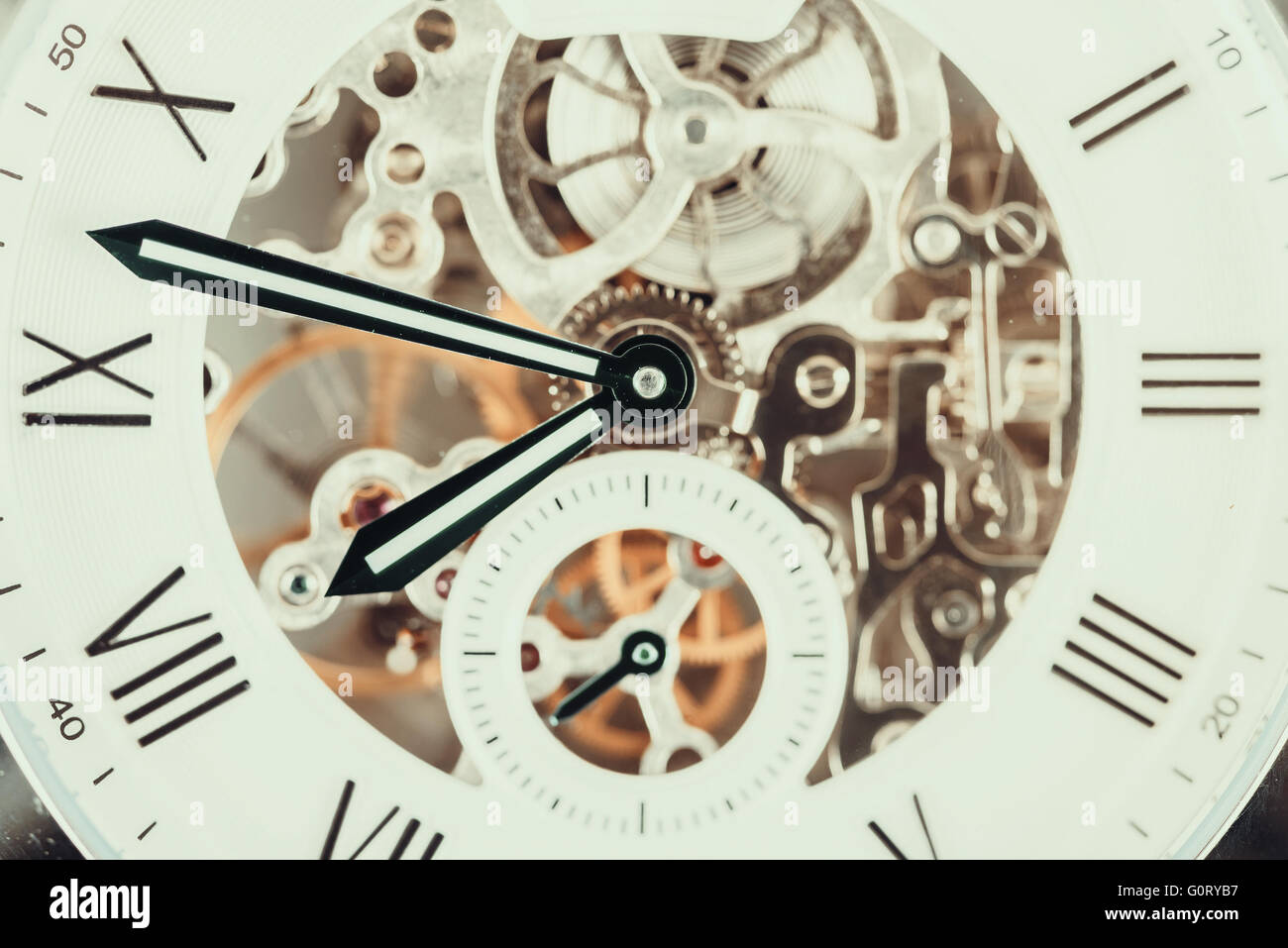Automatic Men Watch With Visible Mechanism Stock Photo - Alamy