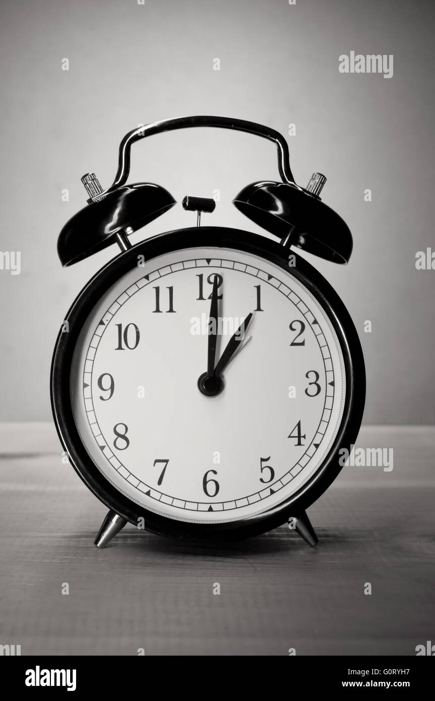 Close up of a retro alarm clock Stock Photo - Alamy