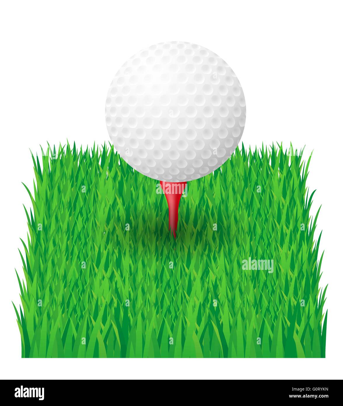 golf ball on the green grass vector illustration Stock Vector Image ...
