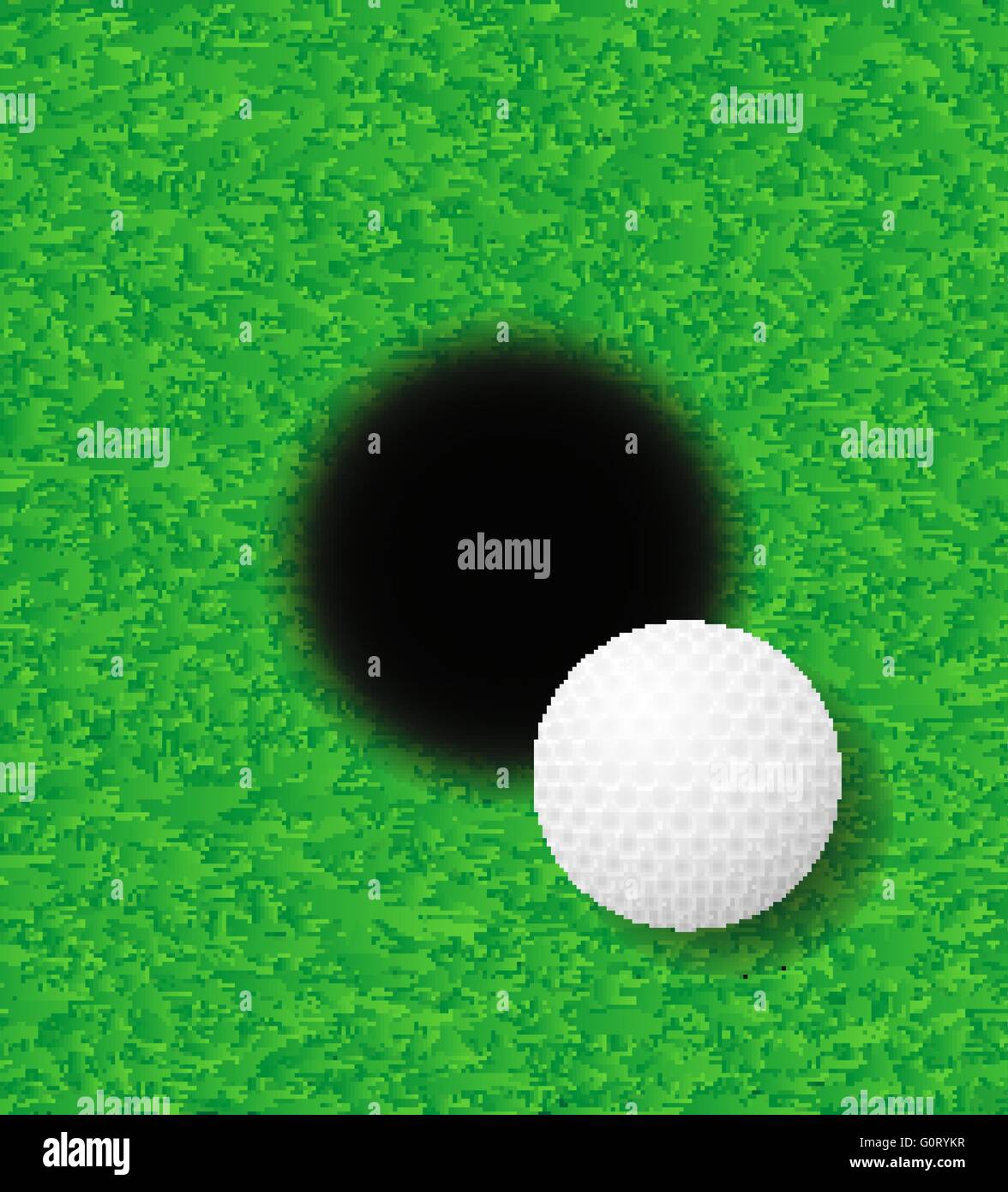 golf ball on the green grass vector illustration Stock Vector Image ...