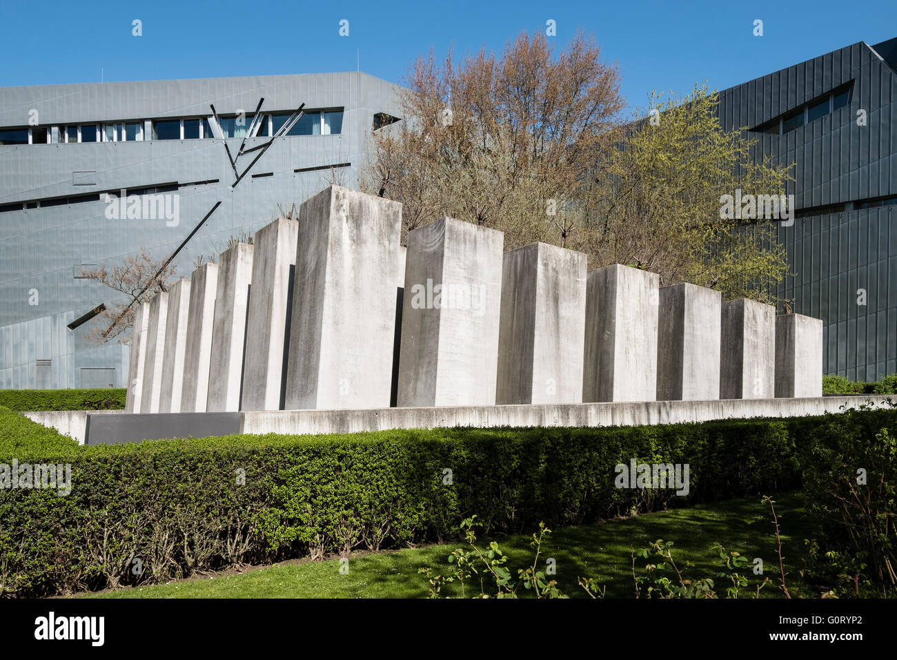 Exterior view of Garden of Exiles at Jewish Museum in Berlin Germany ...