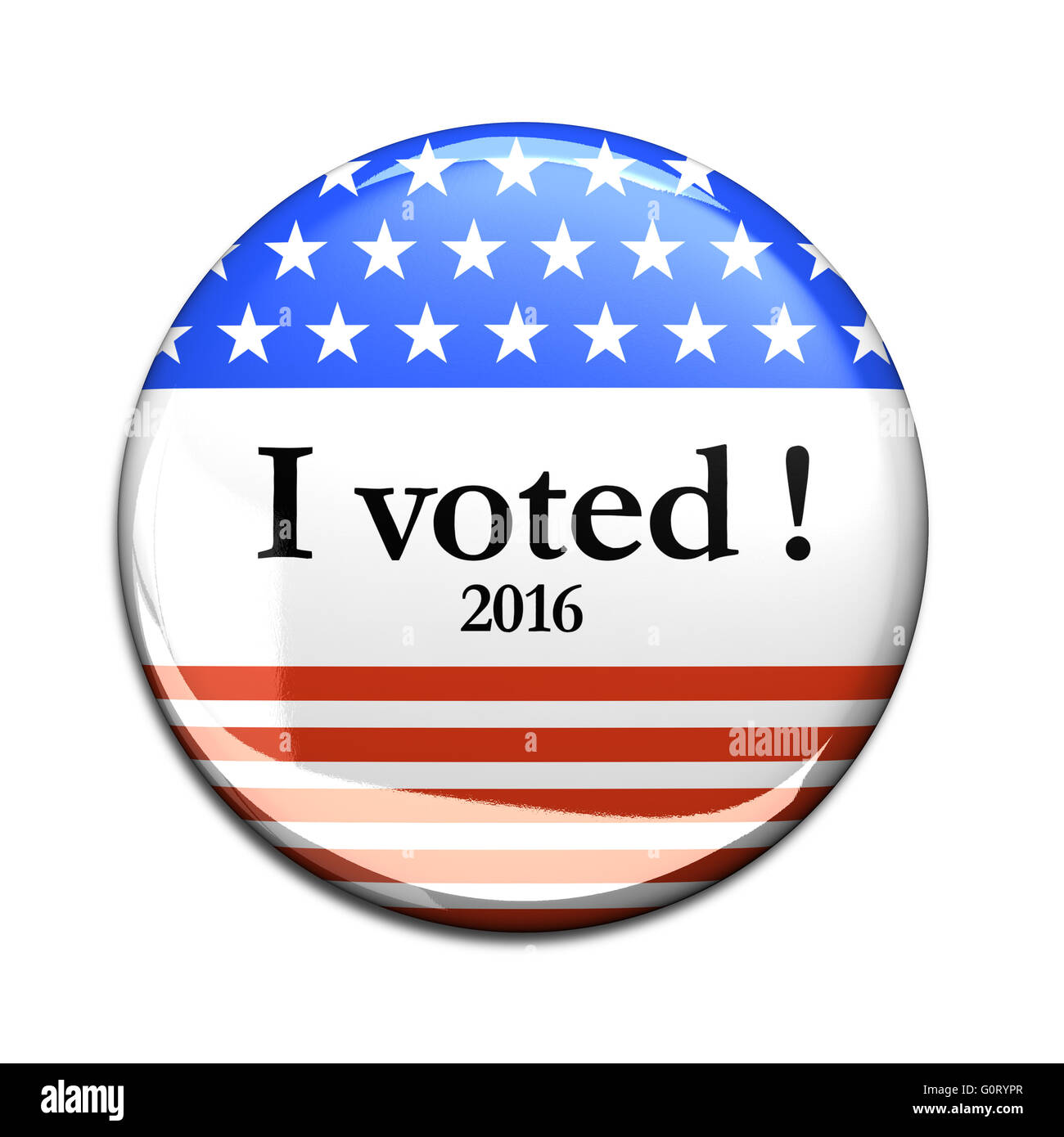 3d rendered and cut out vote button for US elections Stock Photo - Alamy