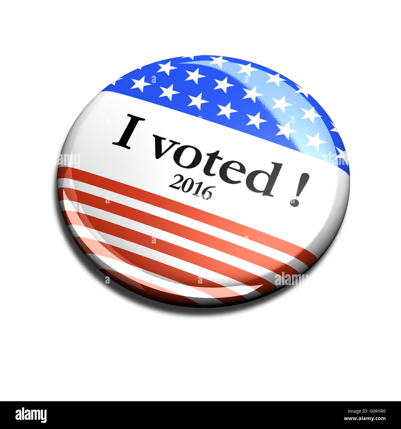 3d rendered and cut out vote button for US elections Stock Photo - Alamy