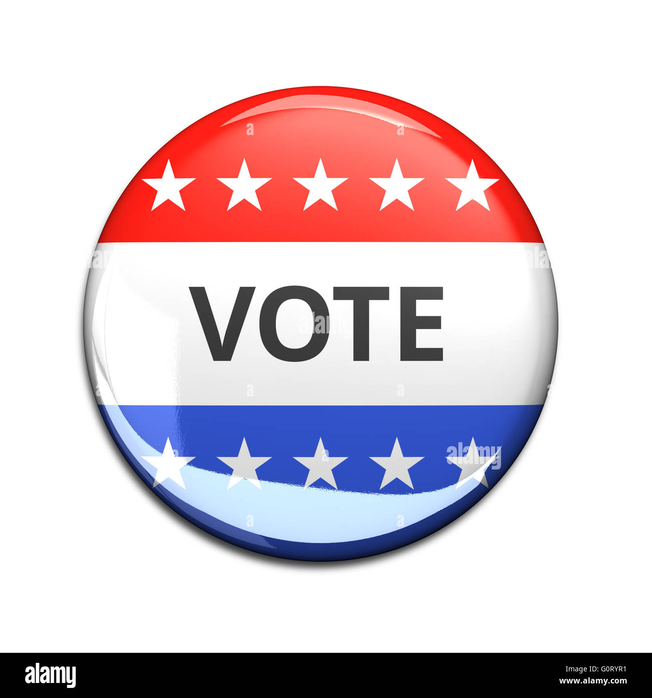 3d rendered and cut out vote button for US elections Stock Photo - Alamy