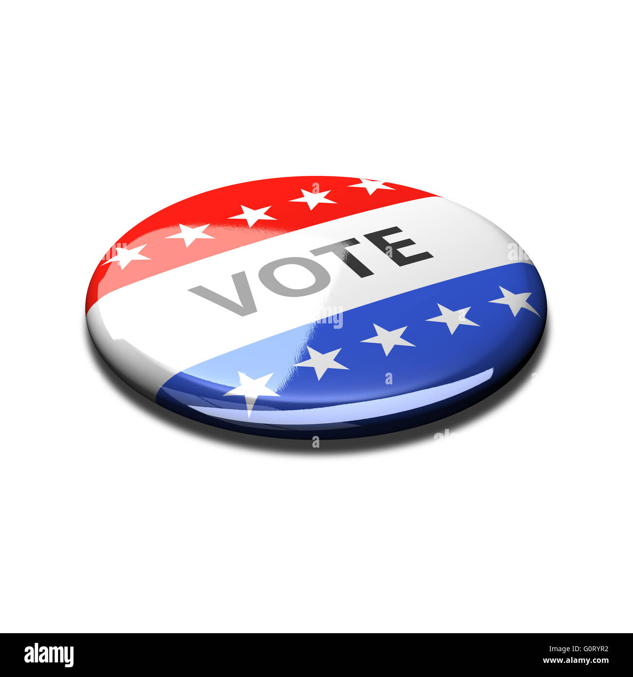 3d rendered and cut out vote button for US elections Stock Photo - Alamy