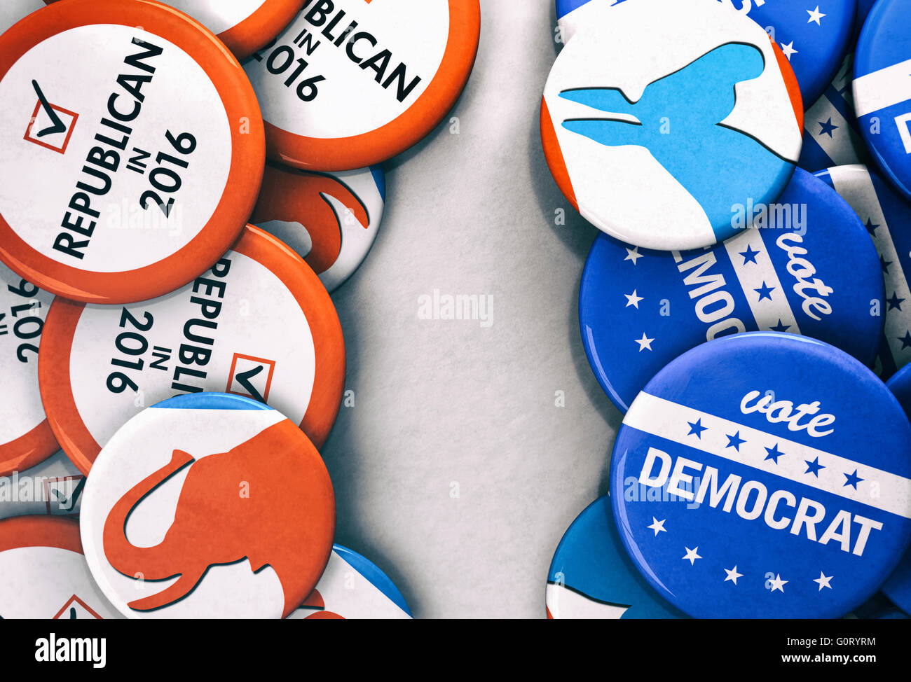 Series of voting buttons for the American Election Stock Photo - Alamy