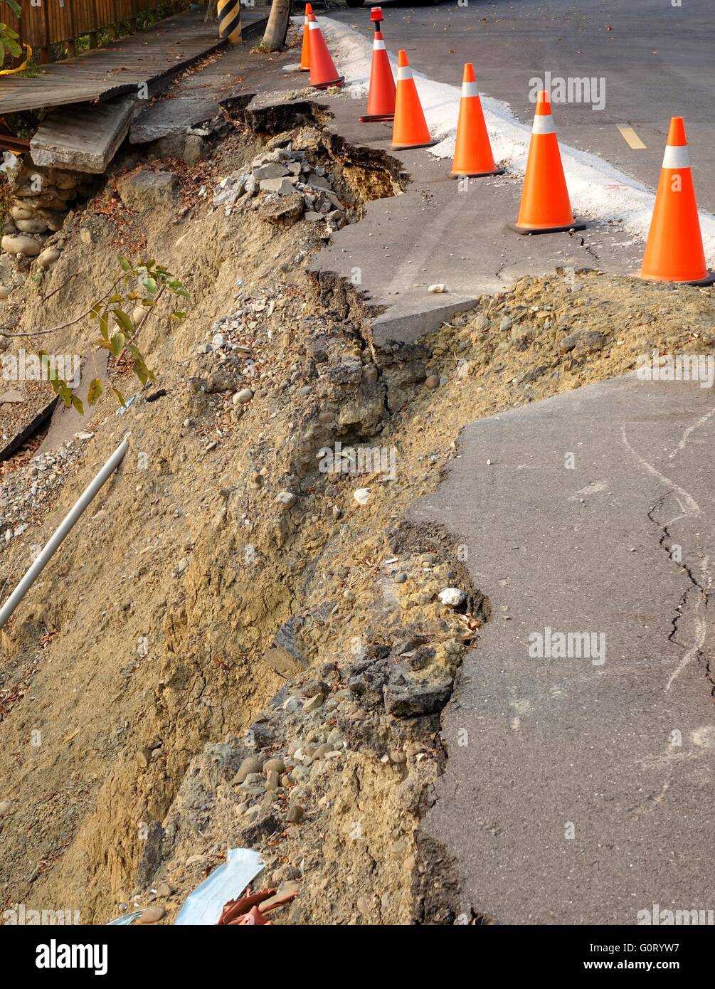 Traffic Cone On Broken High Resolution Stock Photography and Images - Alamy