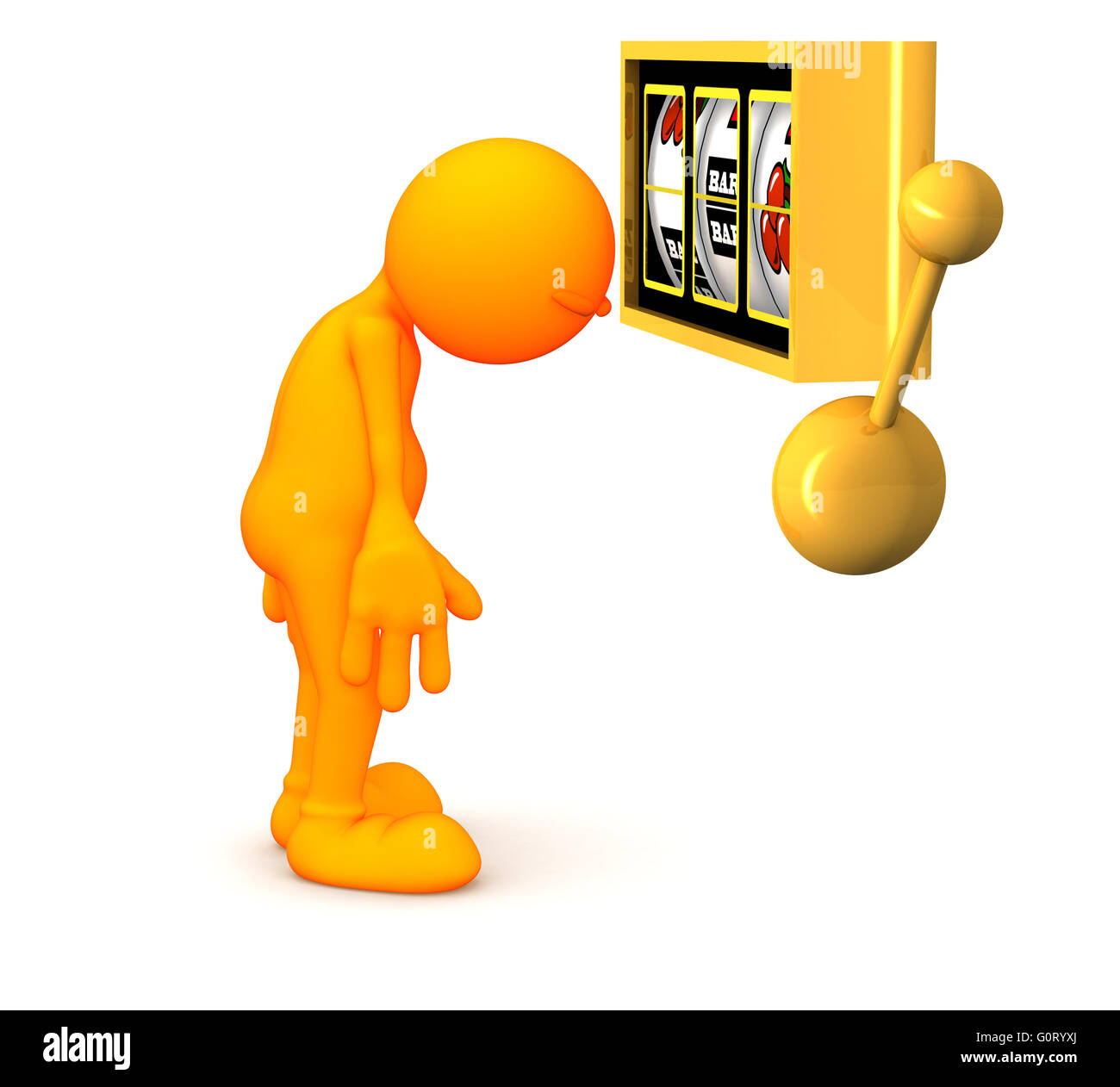 An extensive series of a 3d orange man, with a variety of props in all ...