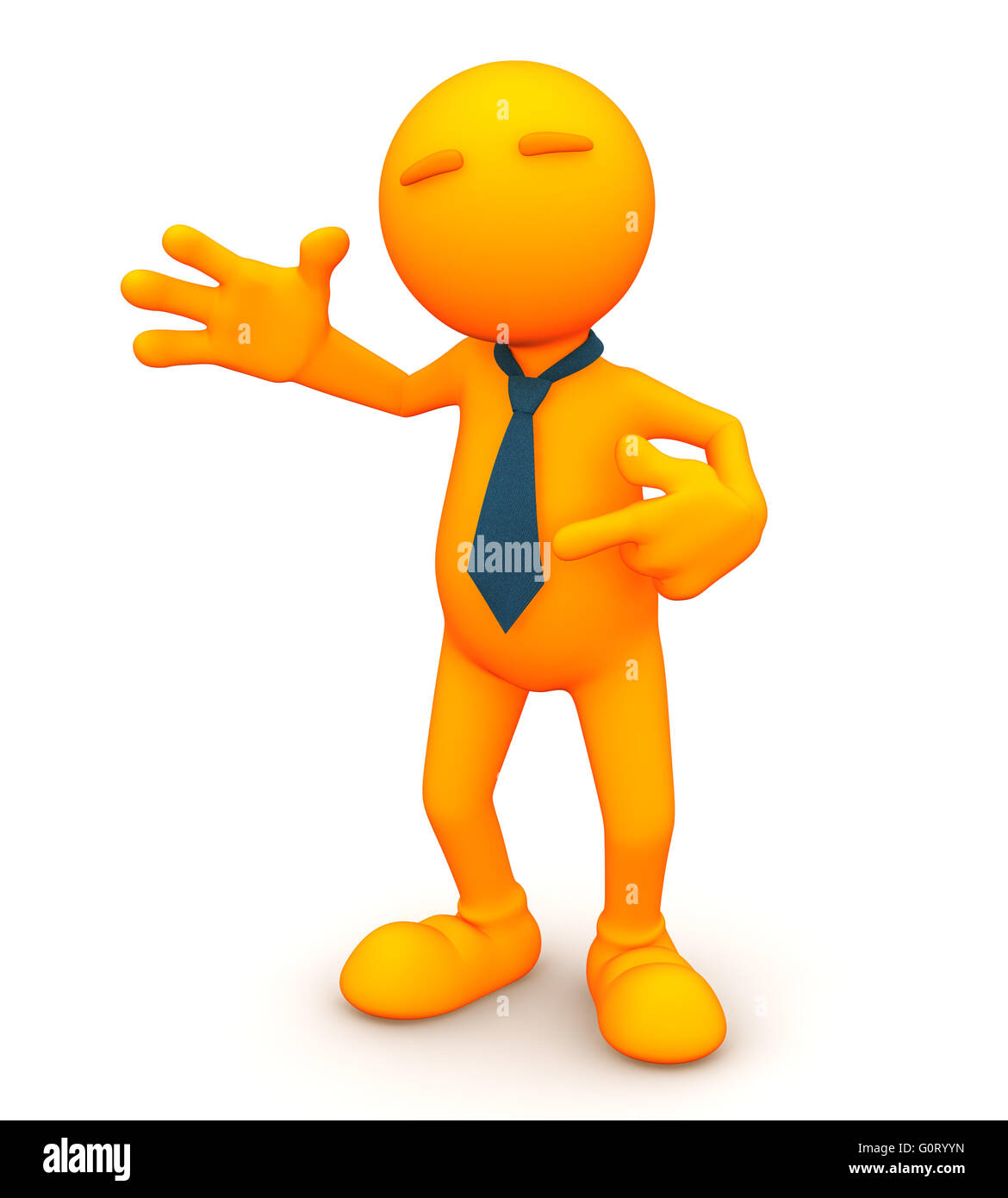 An extensive series of a 3d orange man, with a variety of props in all ...