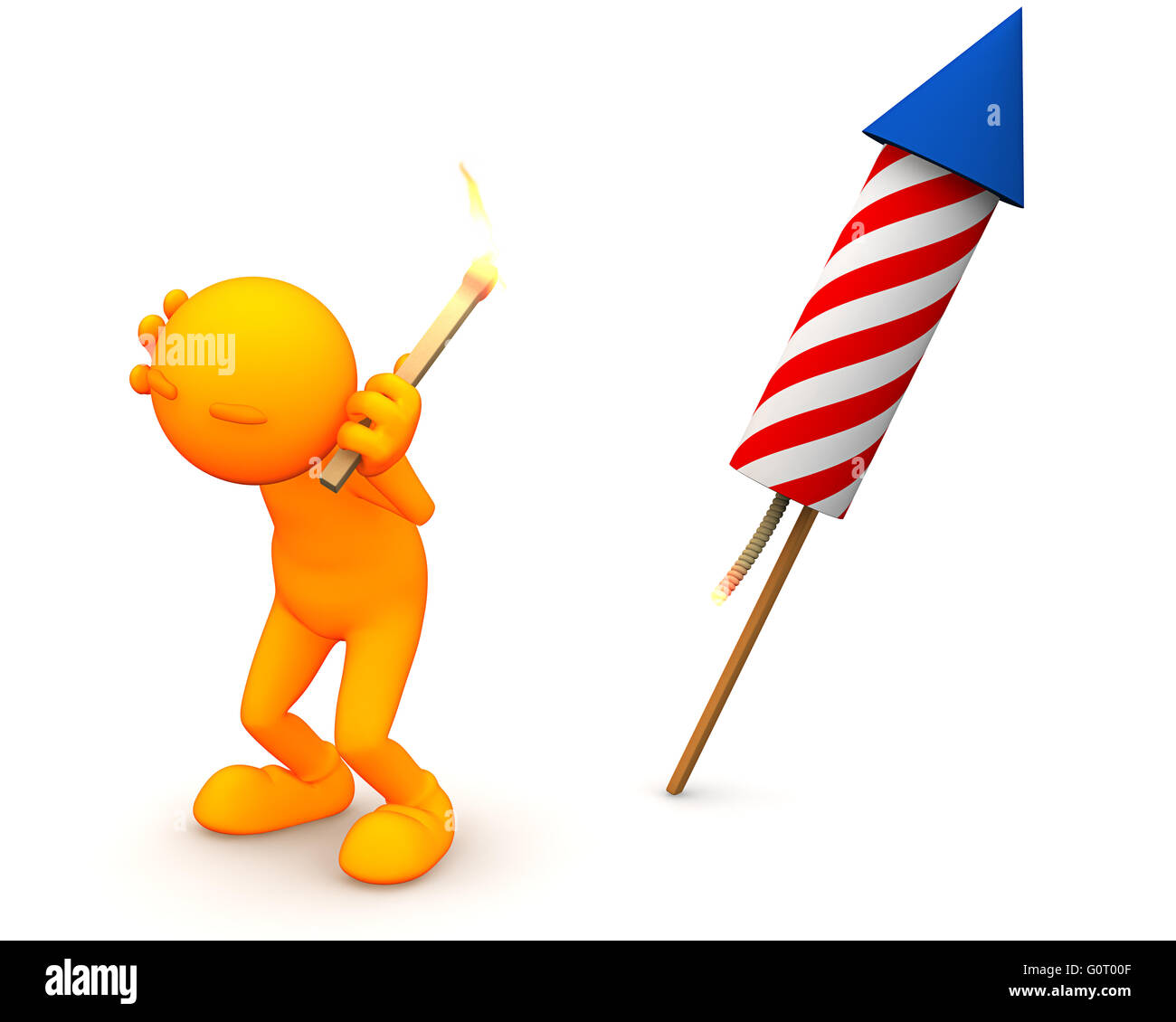 An extensive series of a 3d orange man, with a variety of props in all ...