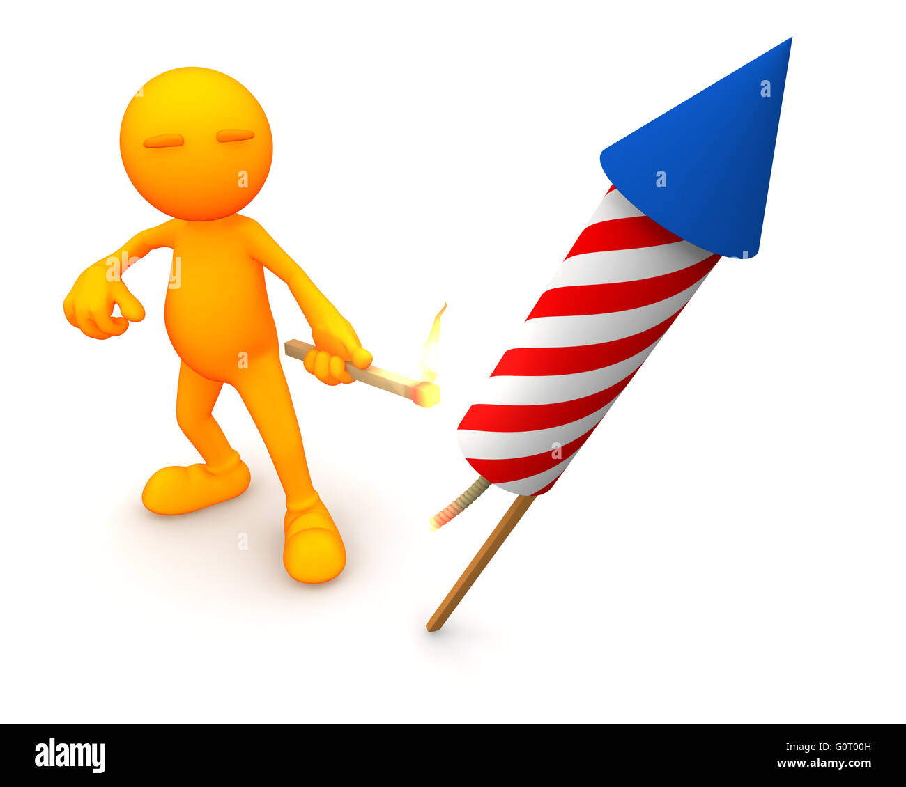 An extensive series of a 3d orange man, with a variety of props in all ...