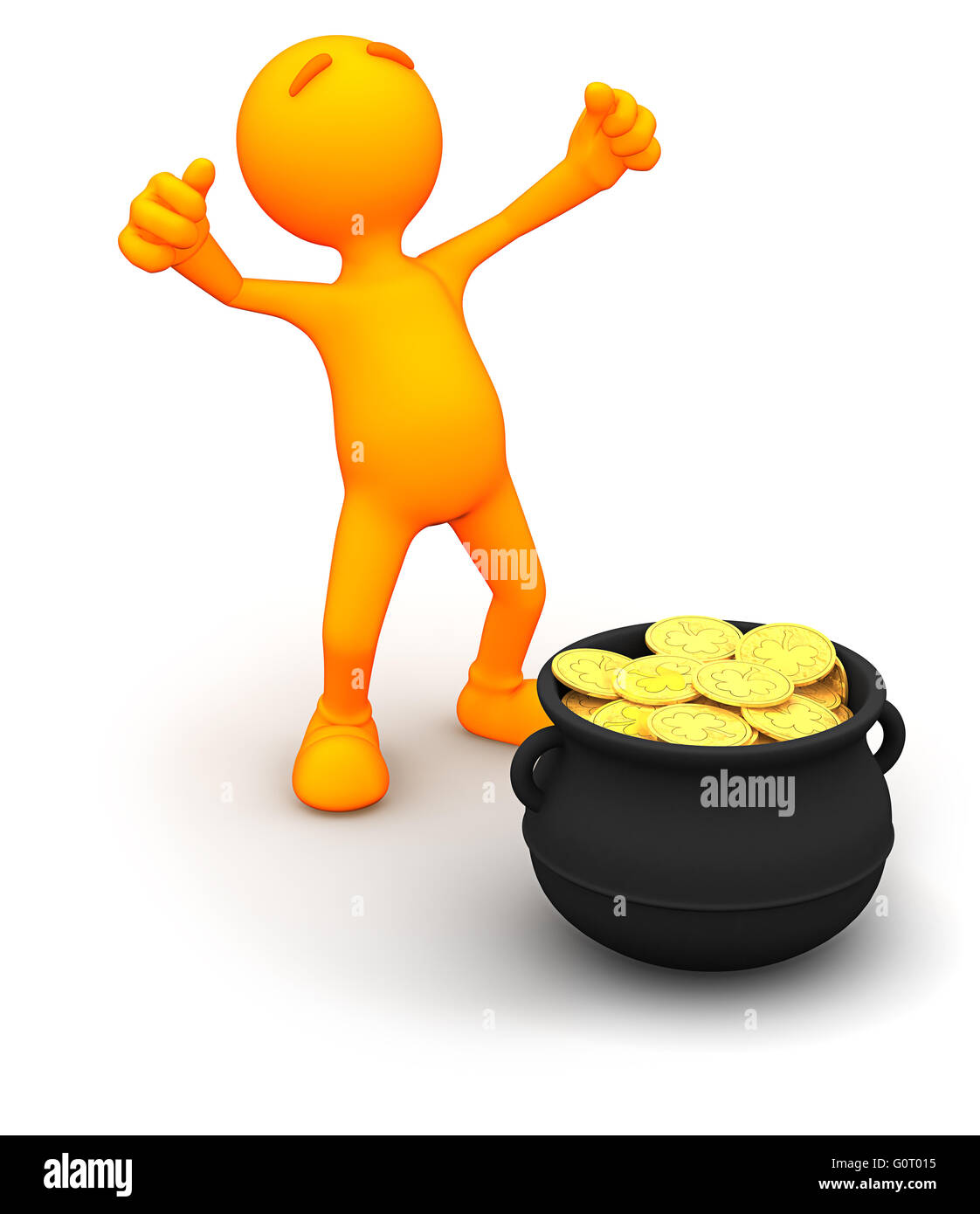 An extensive series of a 3d orange man, with a variety of props in all ...