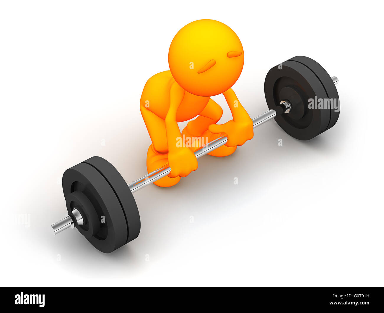 An extensive series of a 3d orange man, with a variety of props in all ...