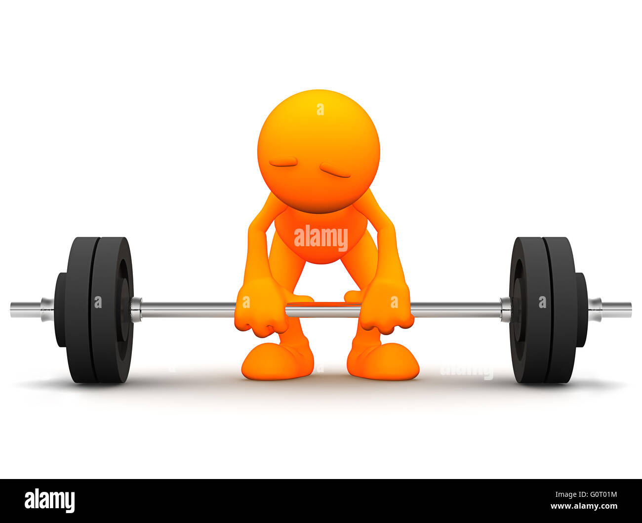 An extensive series of a 3d orange man, with a variety of props in all ...