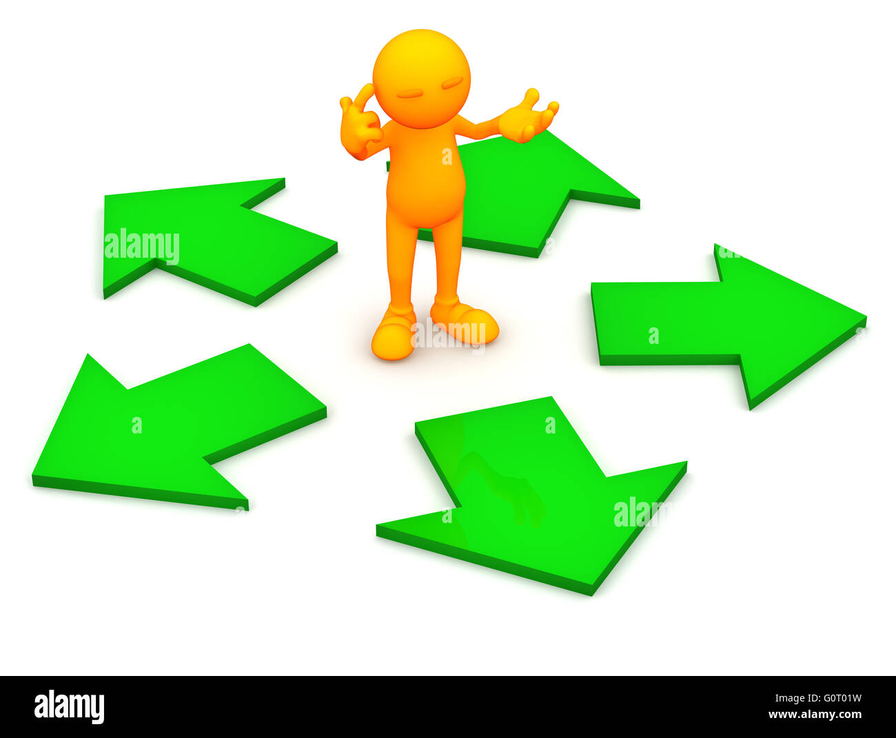 3d man walking in direction Cut Out Stock Images & Pictures - Alamy