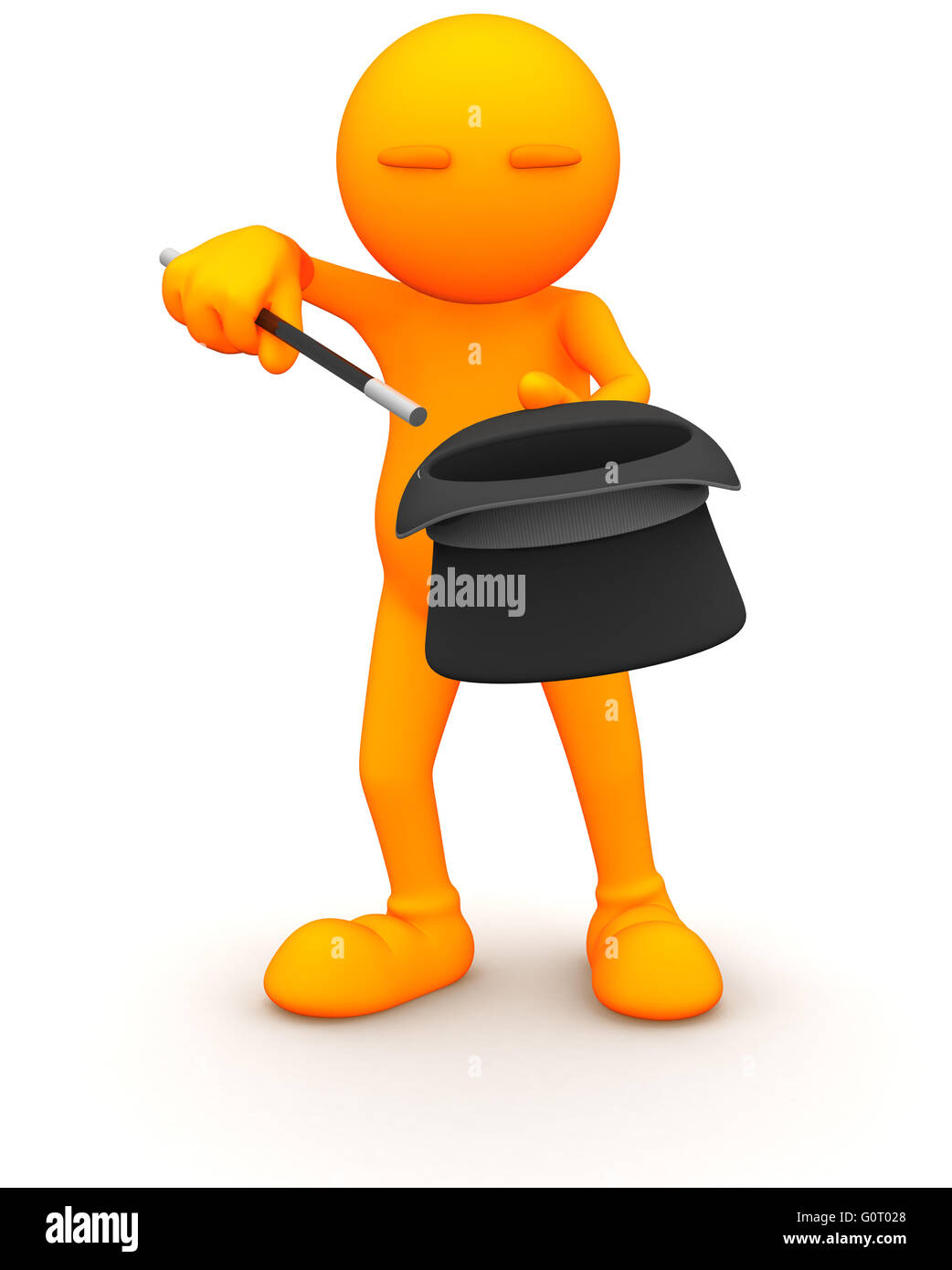 An extensive series of a 3d orange man, with a variety of props in all ...