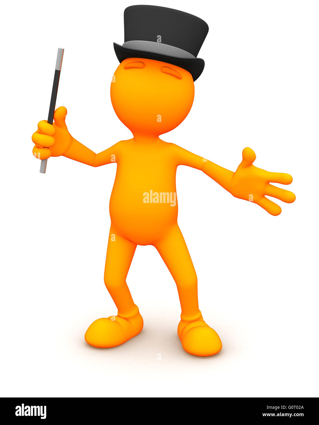 An extensive series of a 3d orange man, with a variety of props in all ...