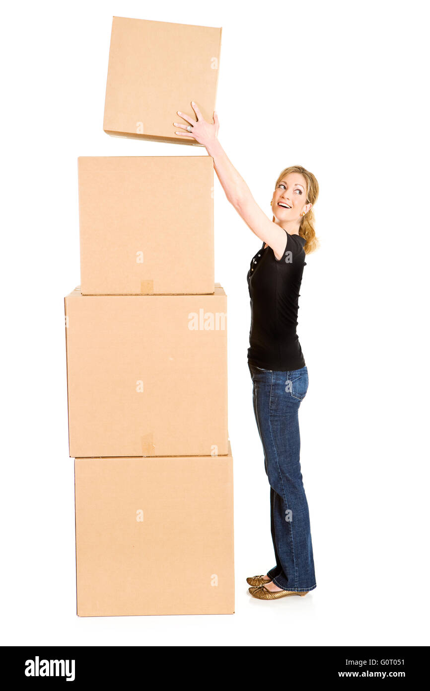 Lifting boxes Cut Out Stock Images & Pictures - Alamy