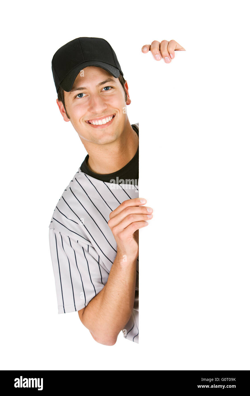 Isolated on white series of two men in baseball uniforms, in various ...