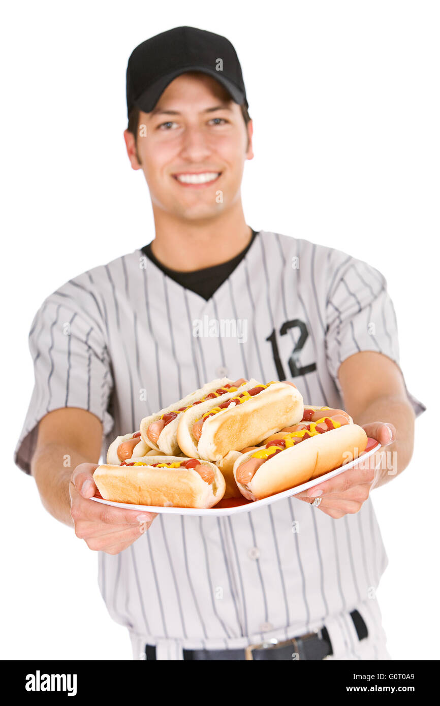 Isolated on white series of two men in baseball uniforms, in various ...