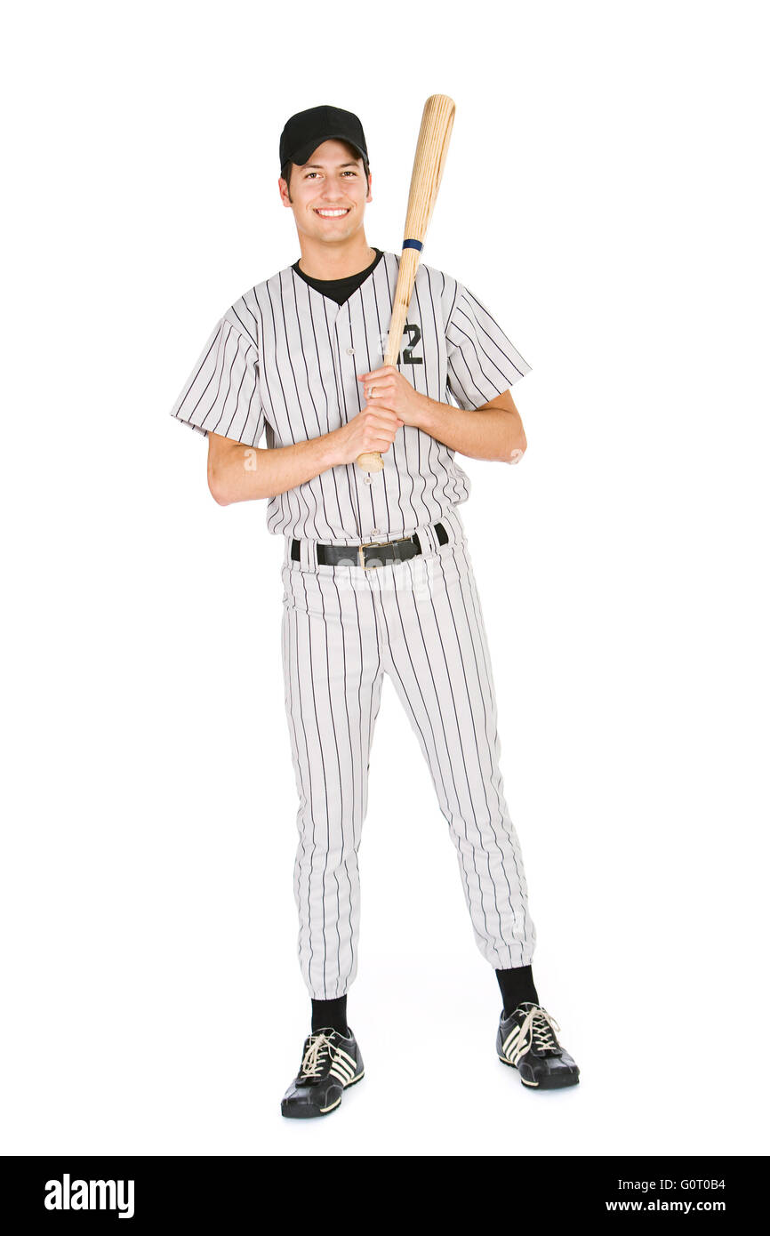 Isolated on white series of two men in baseball uniforms, in various ...