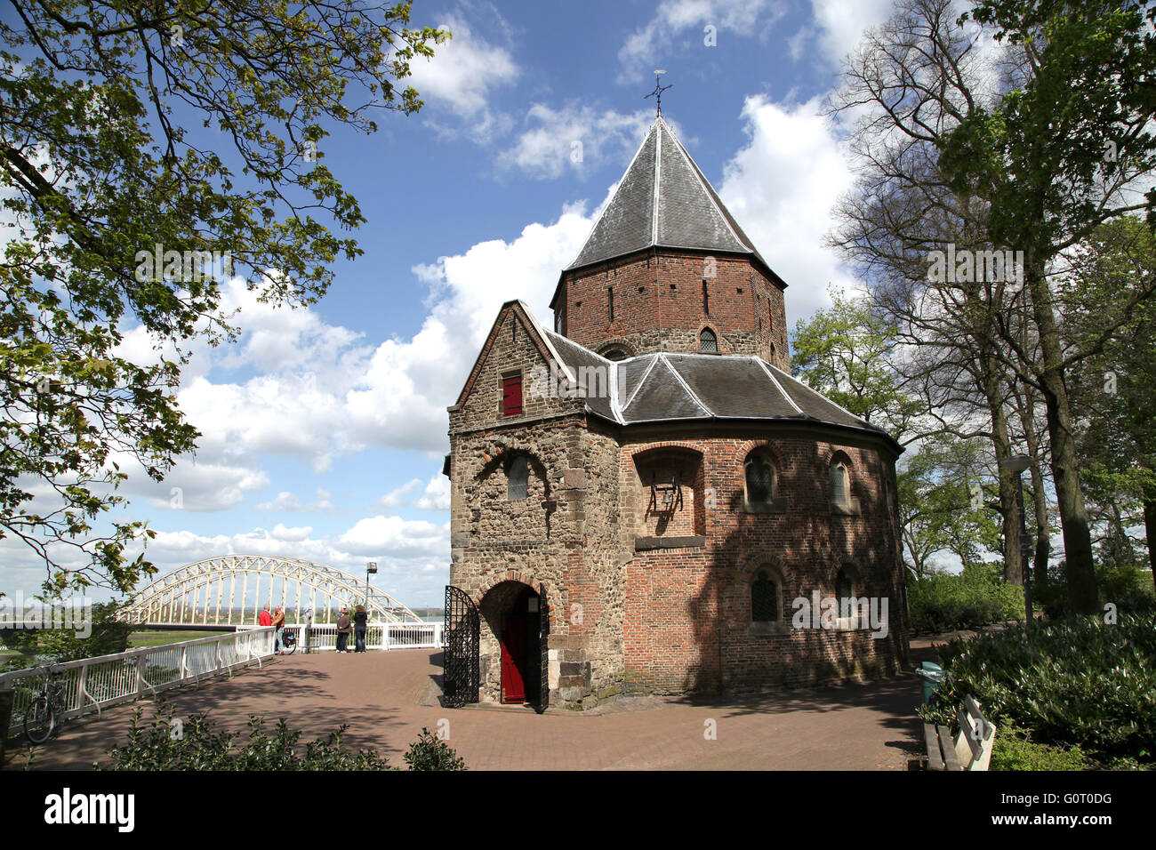 Barbarossa castle Valkhof Charlemange chaple 1400 and Bridge over the ...
