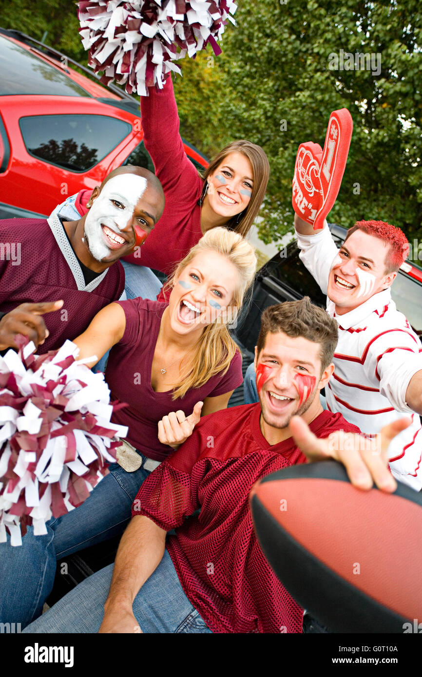 Series with college football fans tailgating and having fun before the ...