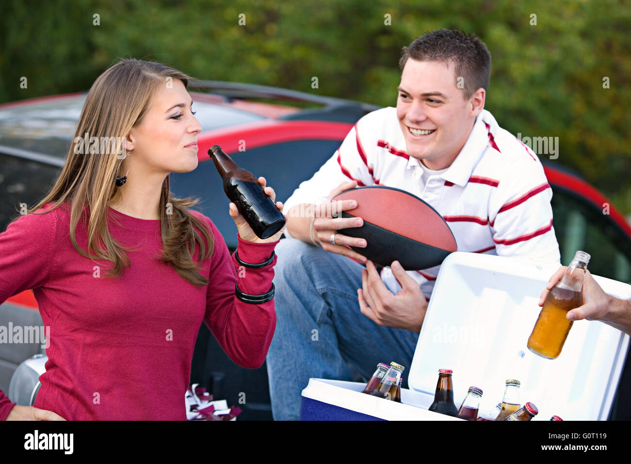 Series with college football fans tailgating and having fun before the ...