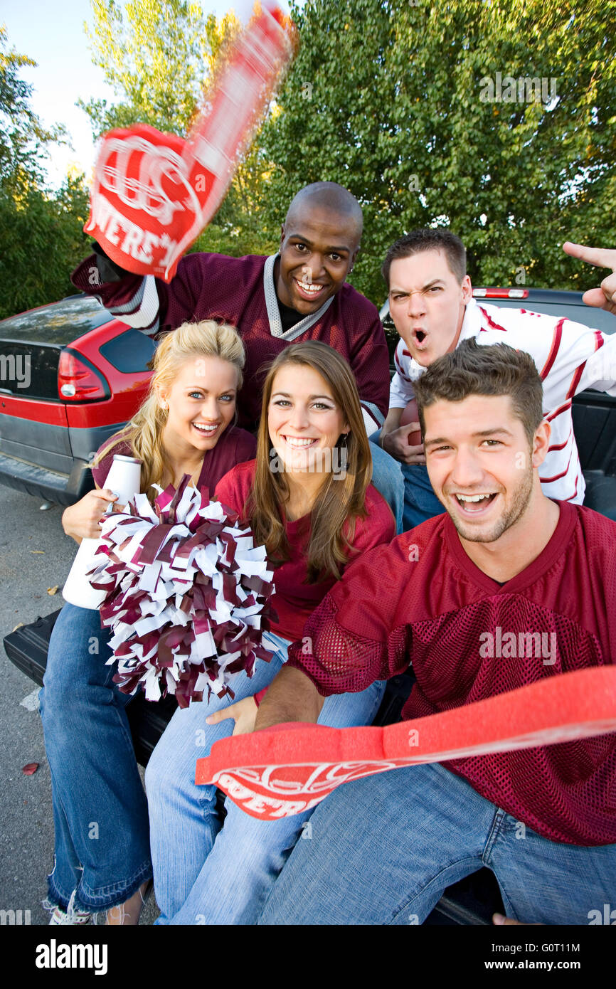Series with college football fans tailgating and having fun before the ...