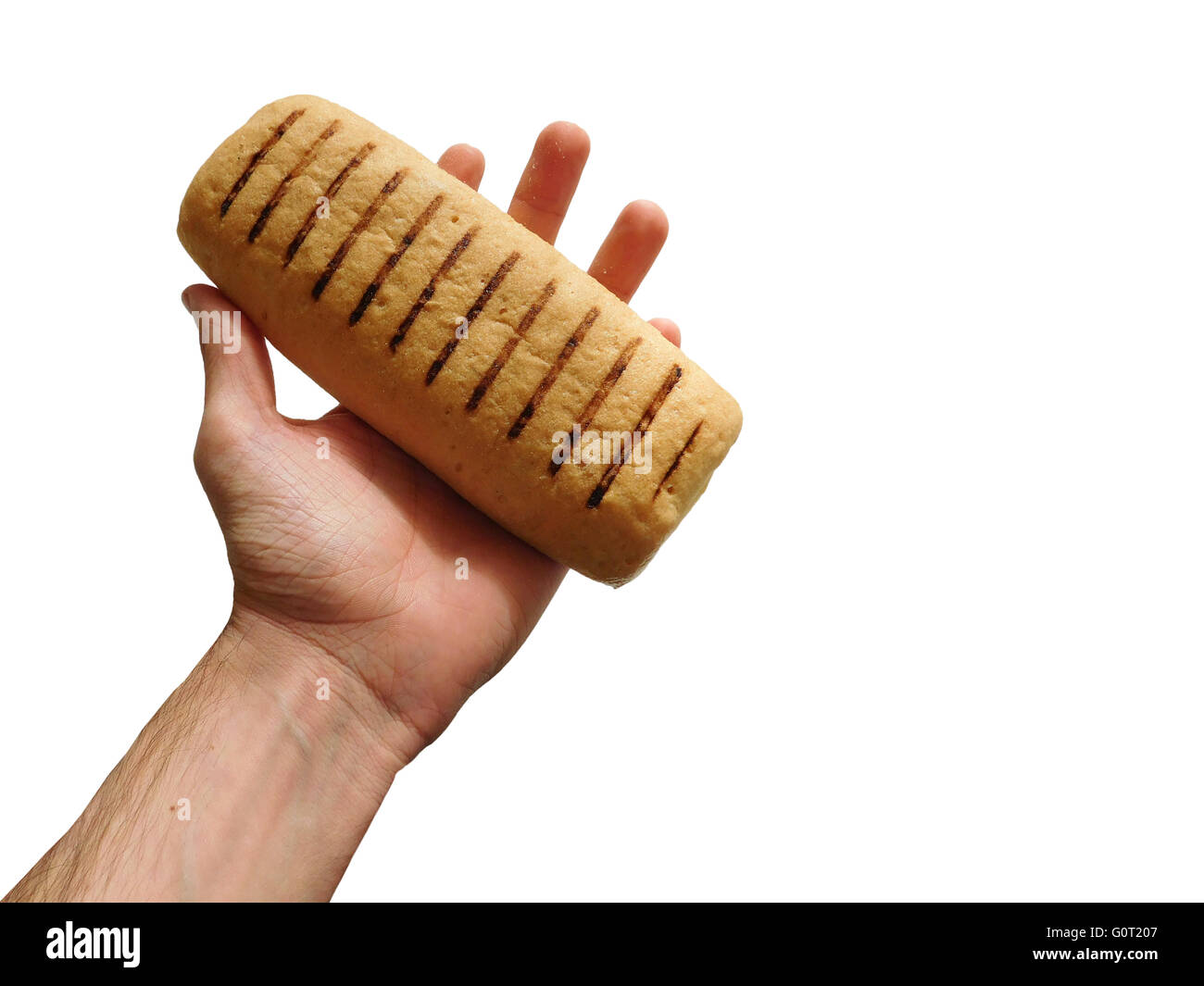 hand with bread Stock Photo - Alamy