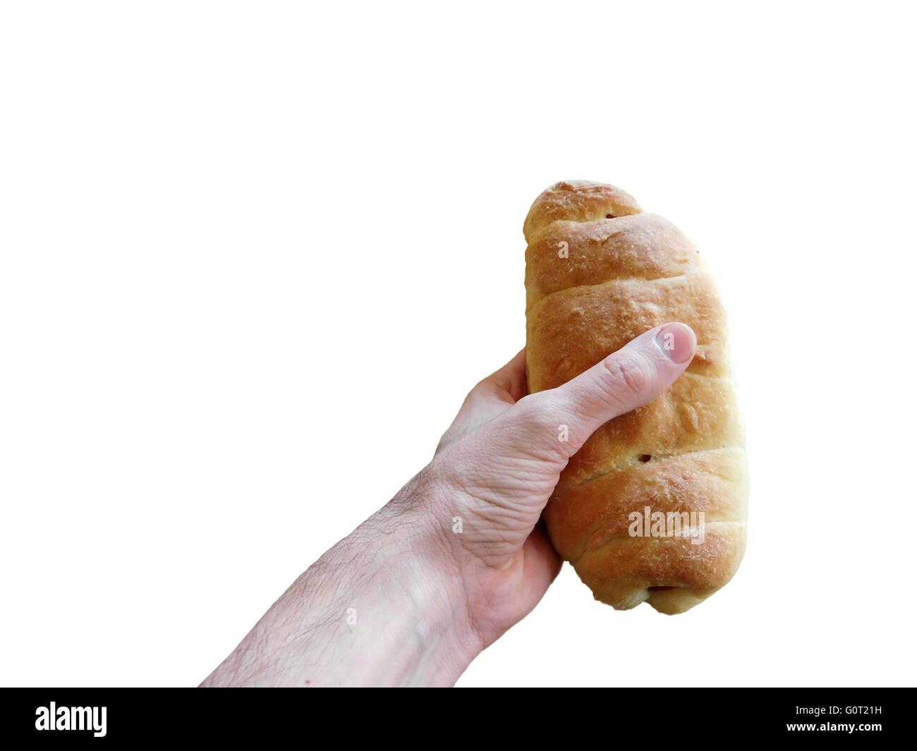 hand with bread Stock Photo - Alamy