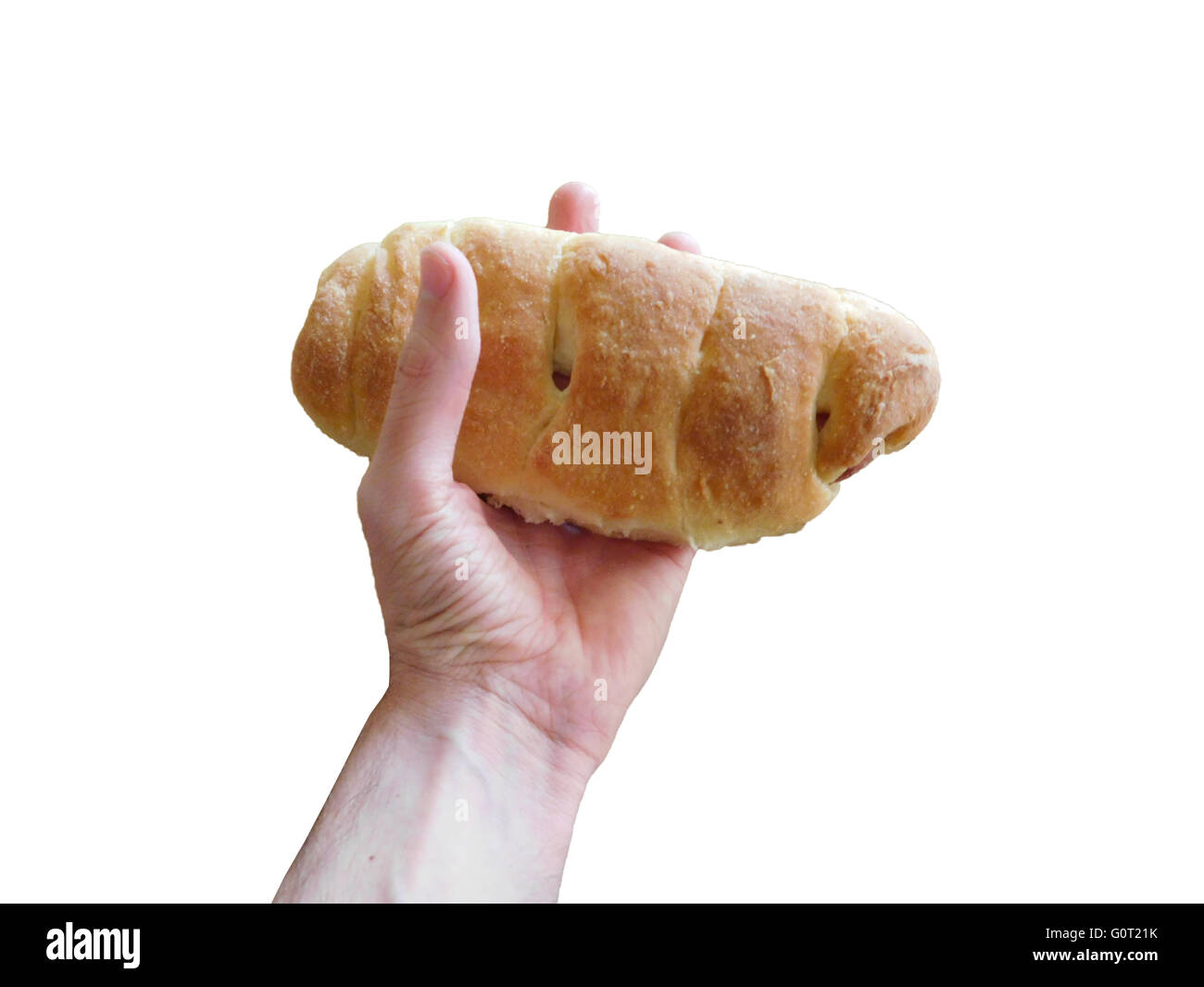 hand with bread Stock Photo - Alamy