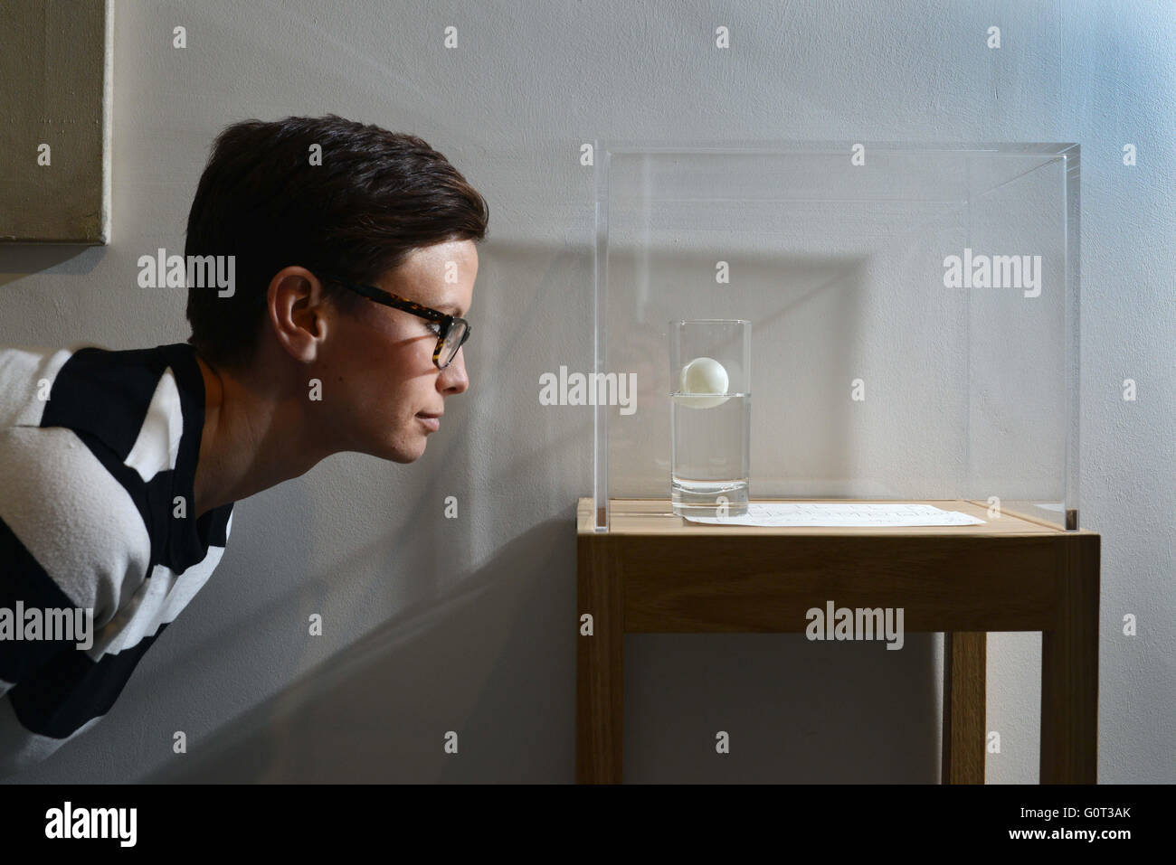 Kerry Chase of Yorkshire Sculpture Park is shown looking at ...