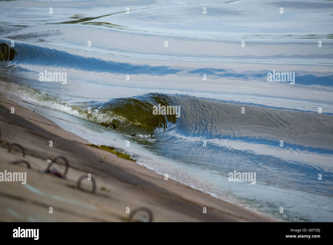 texture river creek stream with the concrete bank Stock Photo - Alamy