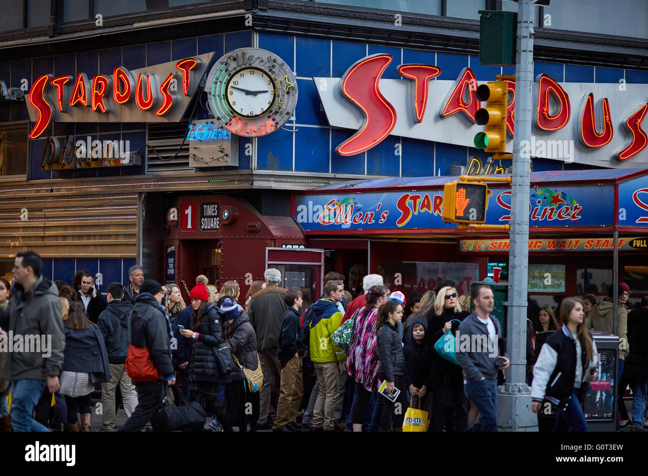 New york exterior Stardust dinner times square People crowds many ...