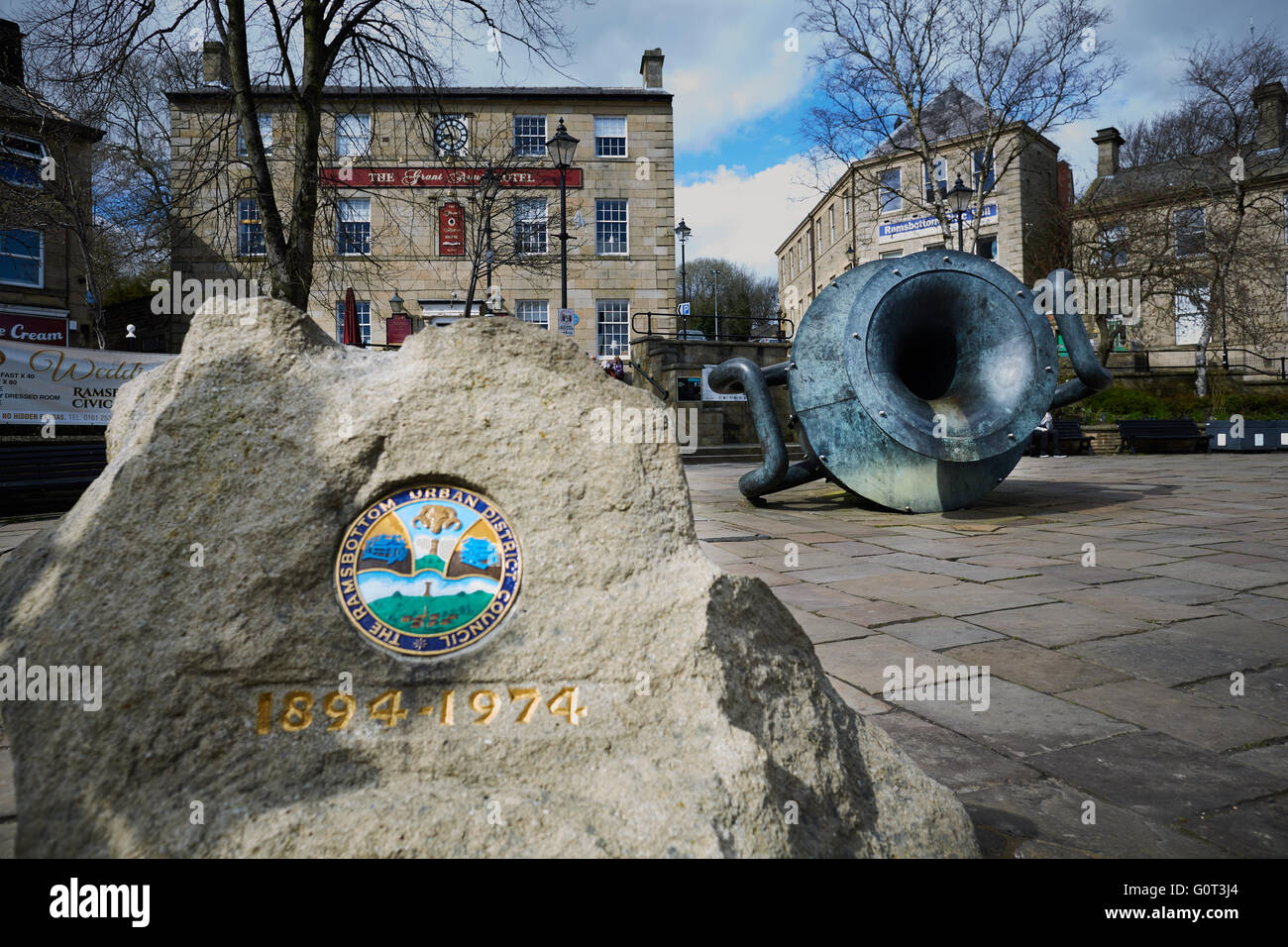 Rams bottom public art coat of arms Ramsbottom is on the path of the ...