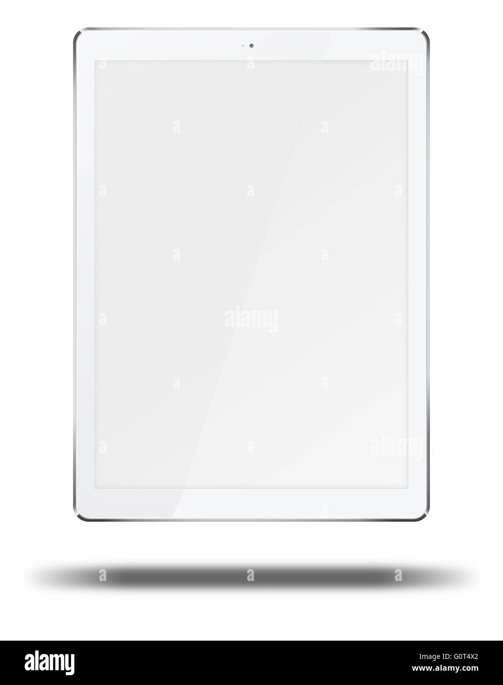 Realistic tablet pc computer with blank screen and shadows isolated on ...