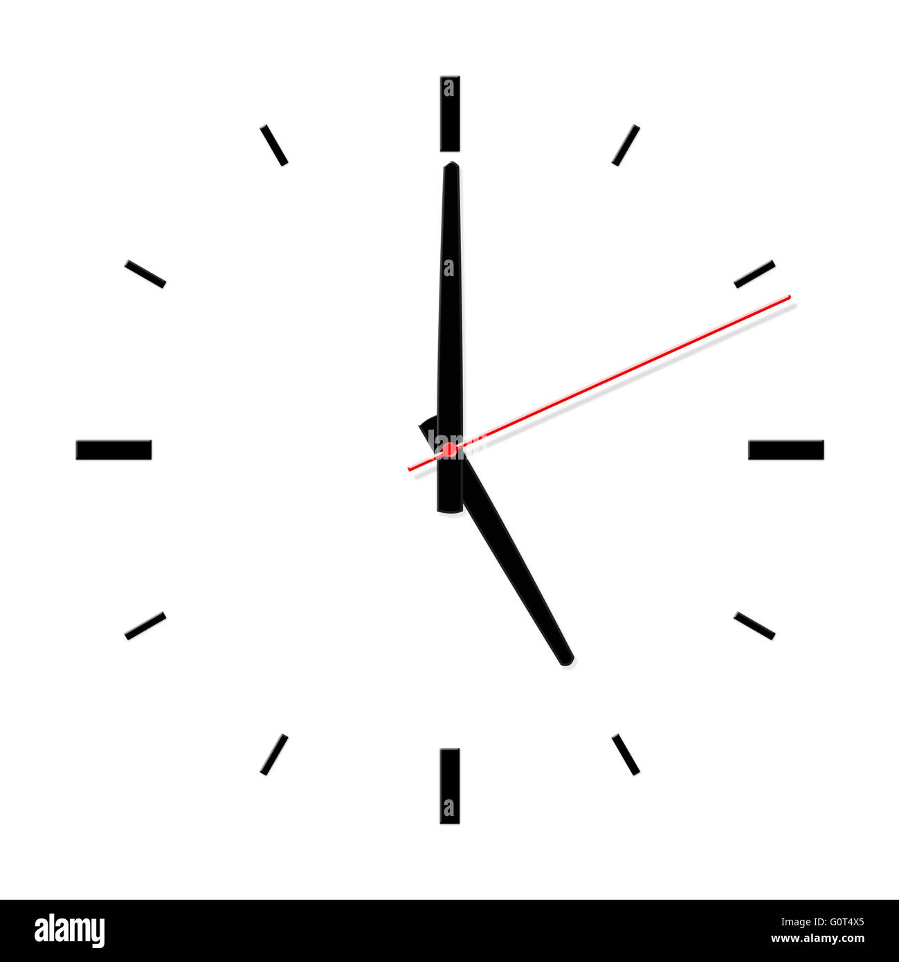 Clock without numbers with shadows isolated on white background Stock ...