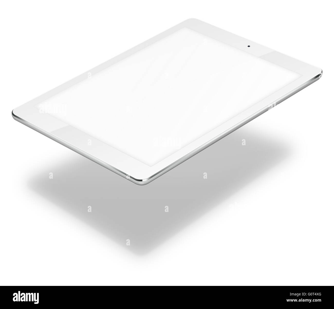 Realistic tablet pc computer with blank screen and shadows isolated on ...