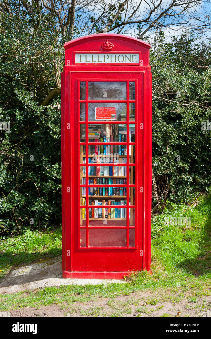 'The Little Red Book Stop', an old red phone box converted into a ...