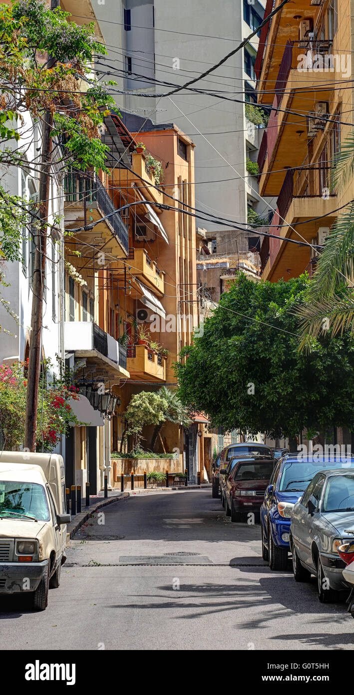 Beirut residential street Stock Photo - Alamy