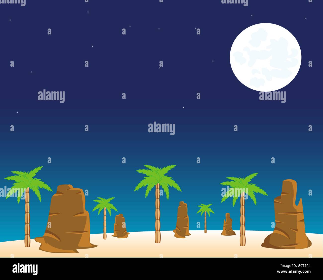 Palms in the desert Stock Vector Images - Alamy