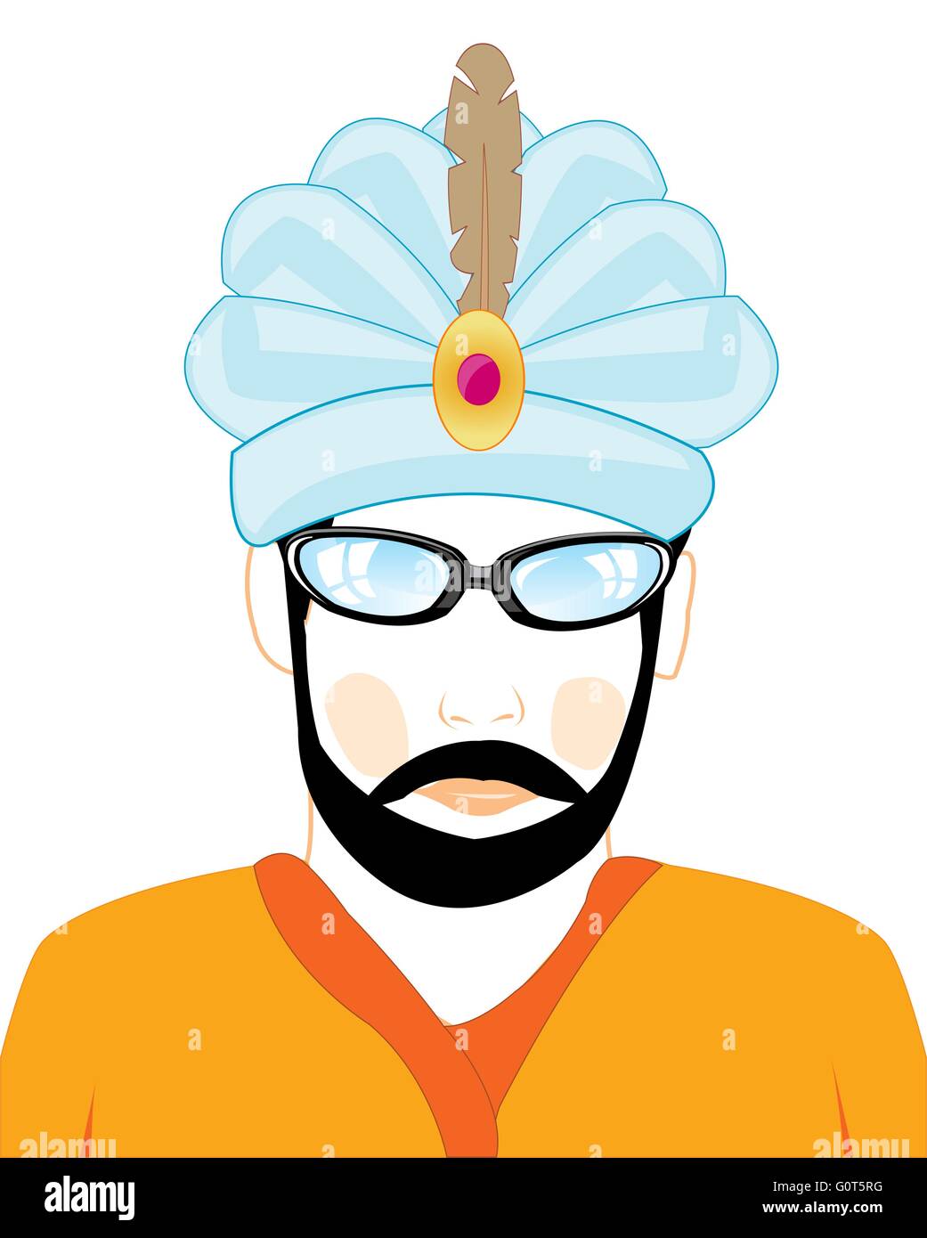 Hindu man in headdress Stock Vector Images - Alamy