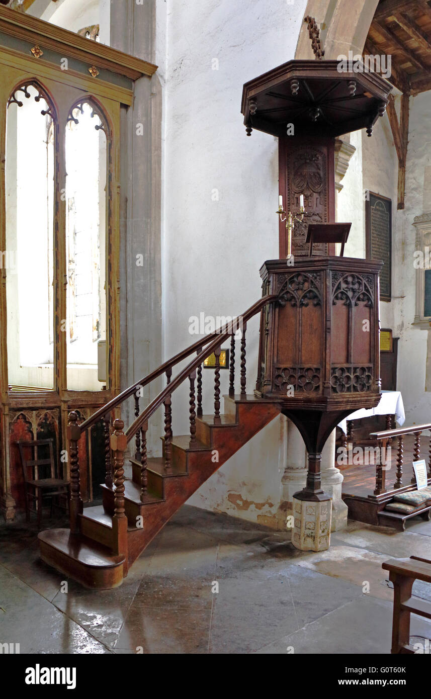 A view of the pulpit in the parish church of SS Peter and Paul at ...