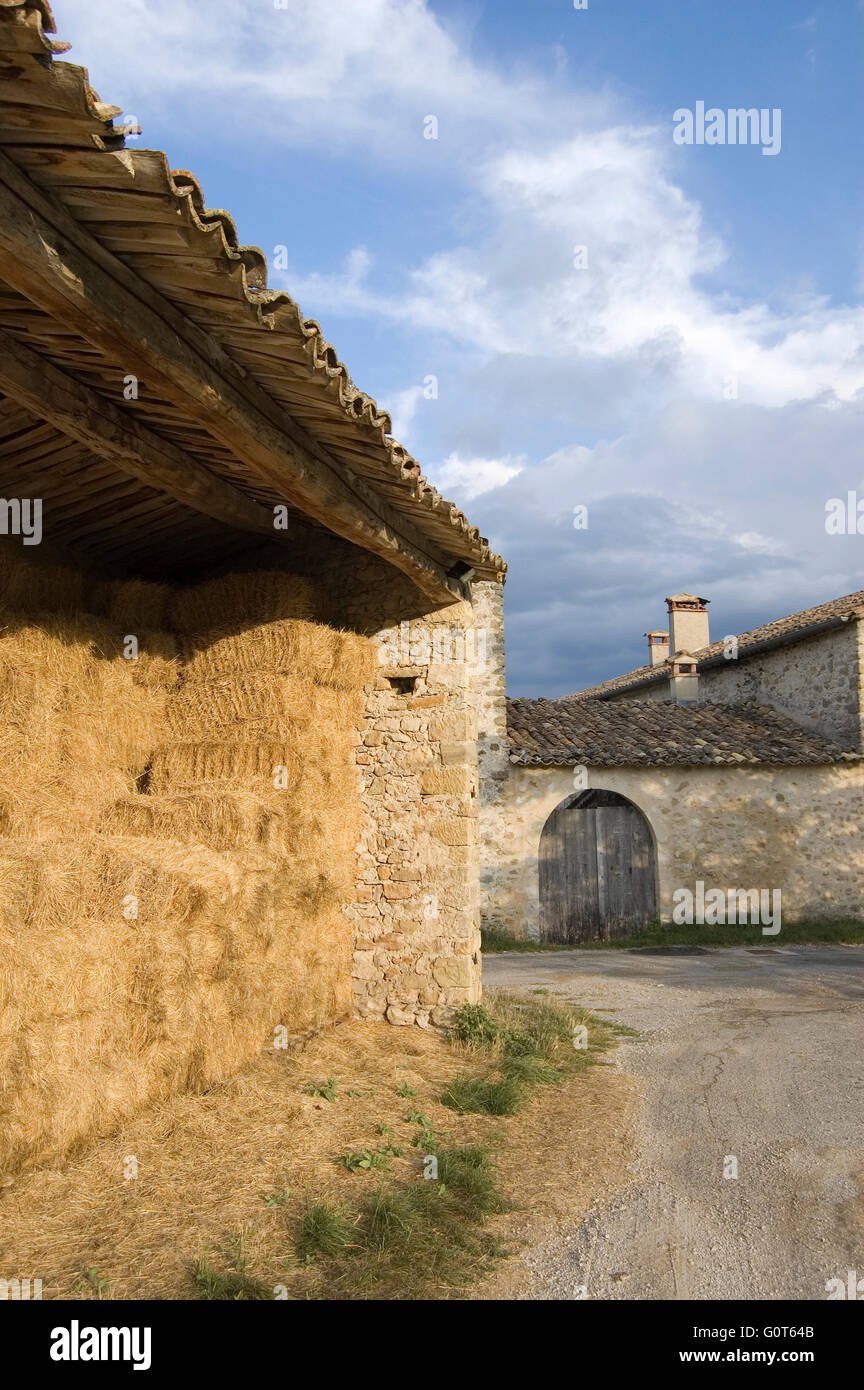Straw filled barn and farm door at vers sur meouge , Provence, France ...