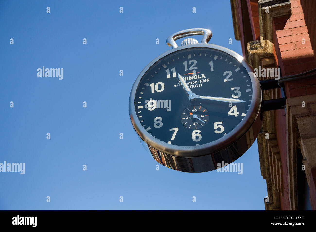 Shinola clock outside the boutique in the trendy Wicker Park ...
