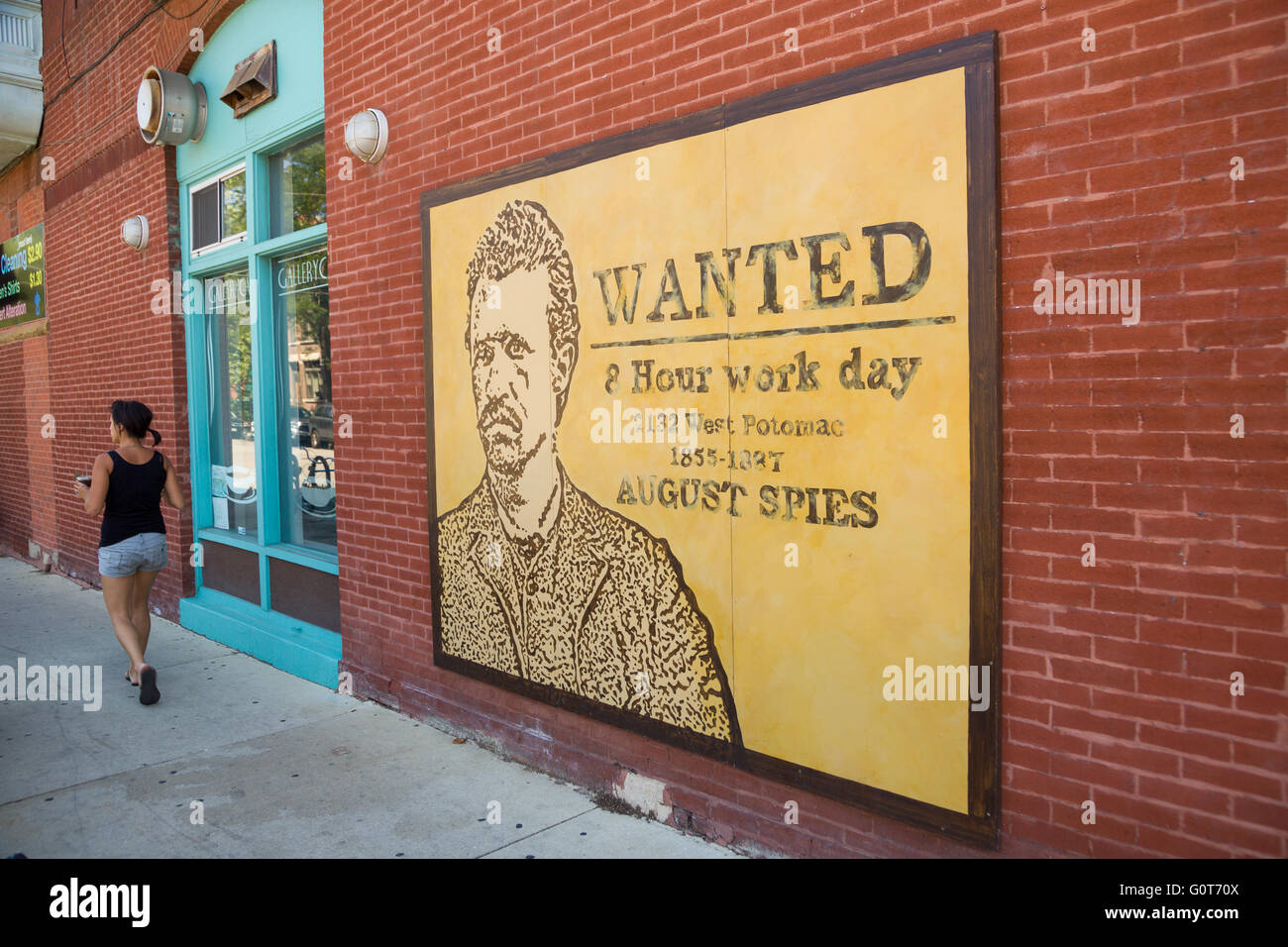 August Spies street mural in the trendy Wicker Park neighborhood in the ...