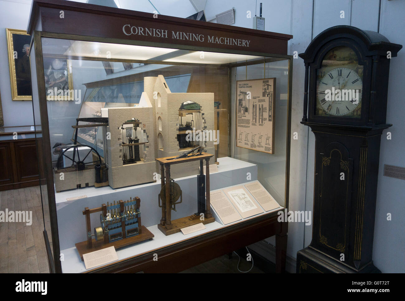 Poldark Trail exhibition: mining machinery model Stock Photo - Alamy